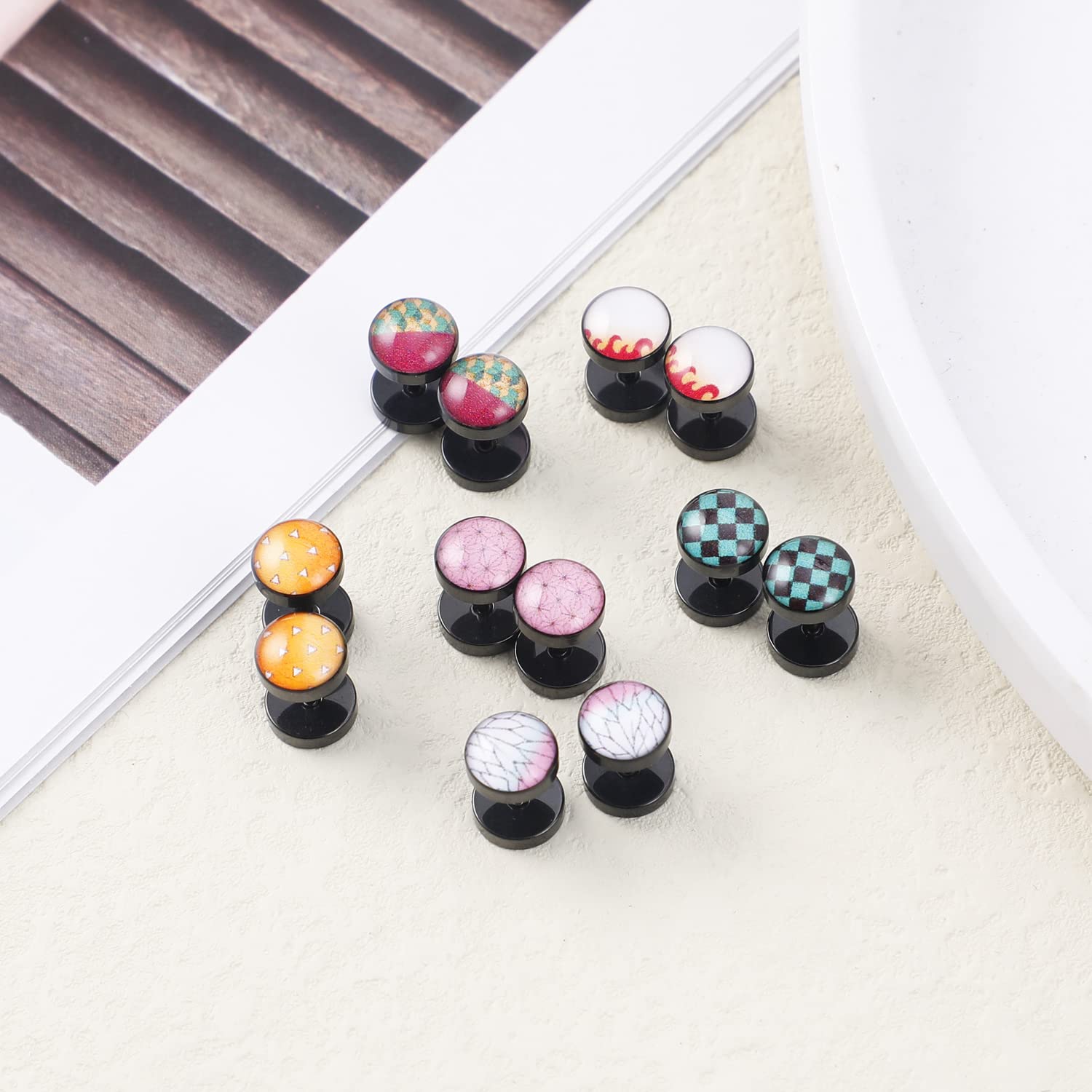 6 Pair Demon Slayer Earrings Anime Earrings Nezuko Zenitsu Shinobu ...