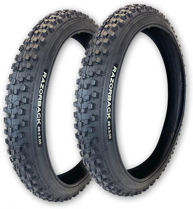 Amazon.com : Two Duro Tire 26x3.00 Razorback Mountain Bike Tires with ...