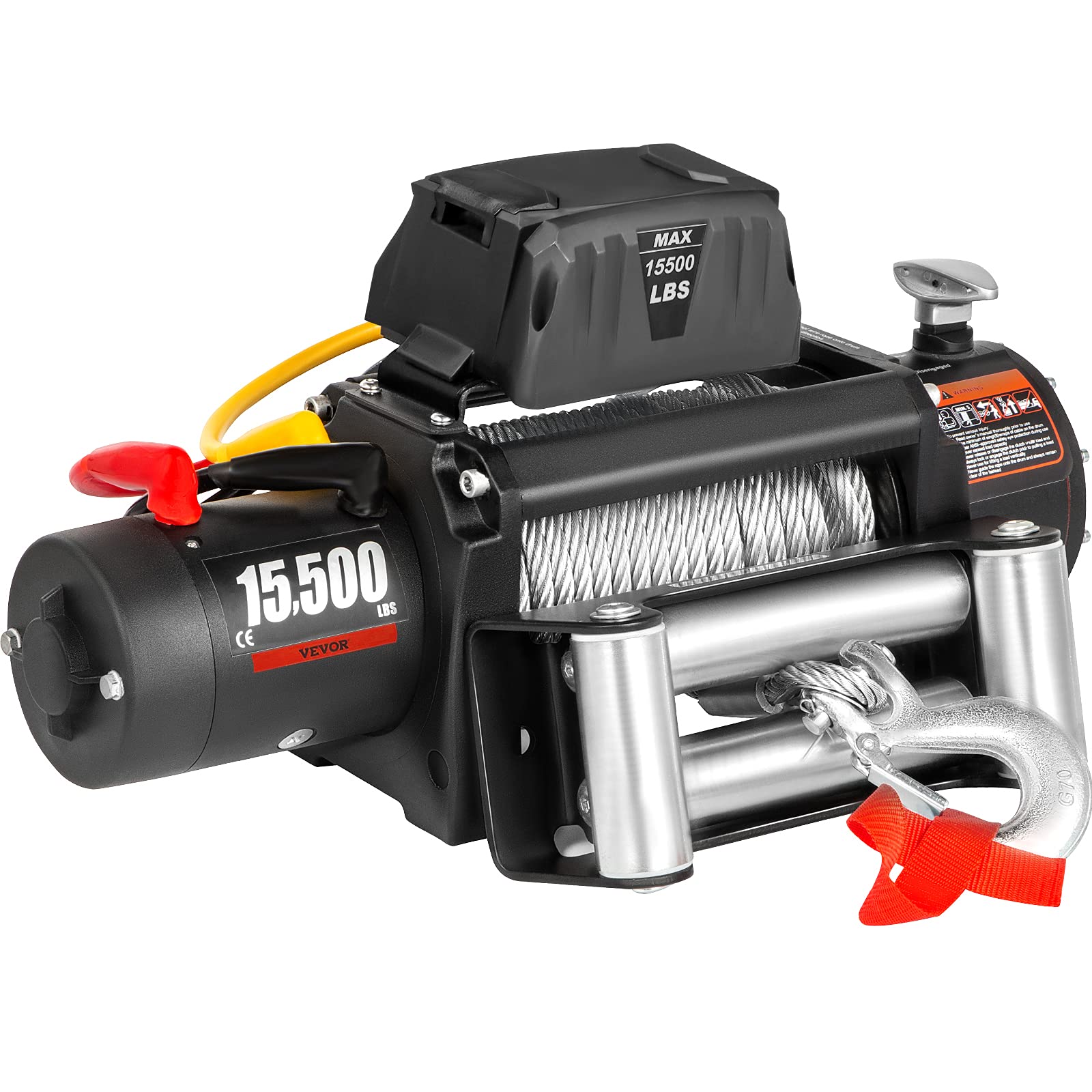 VEVOR Truck Winch 15500lbs Electric Winch 28.5m/93.5ft Cable Steel 12V ...