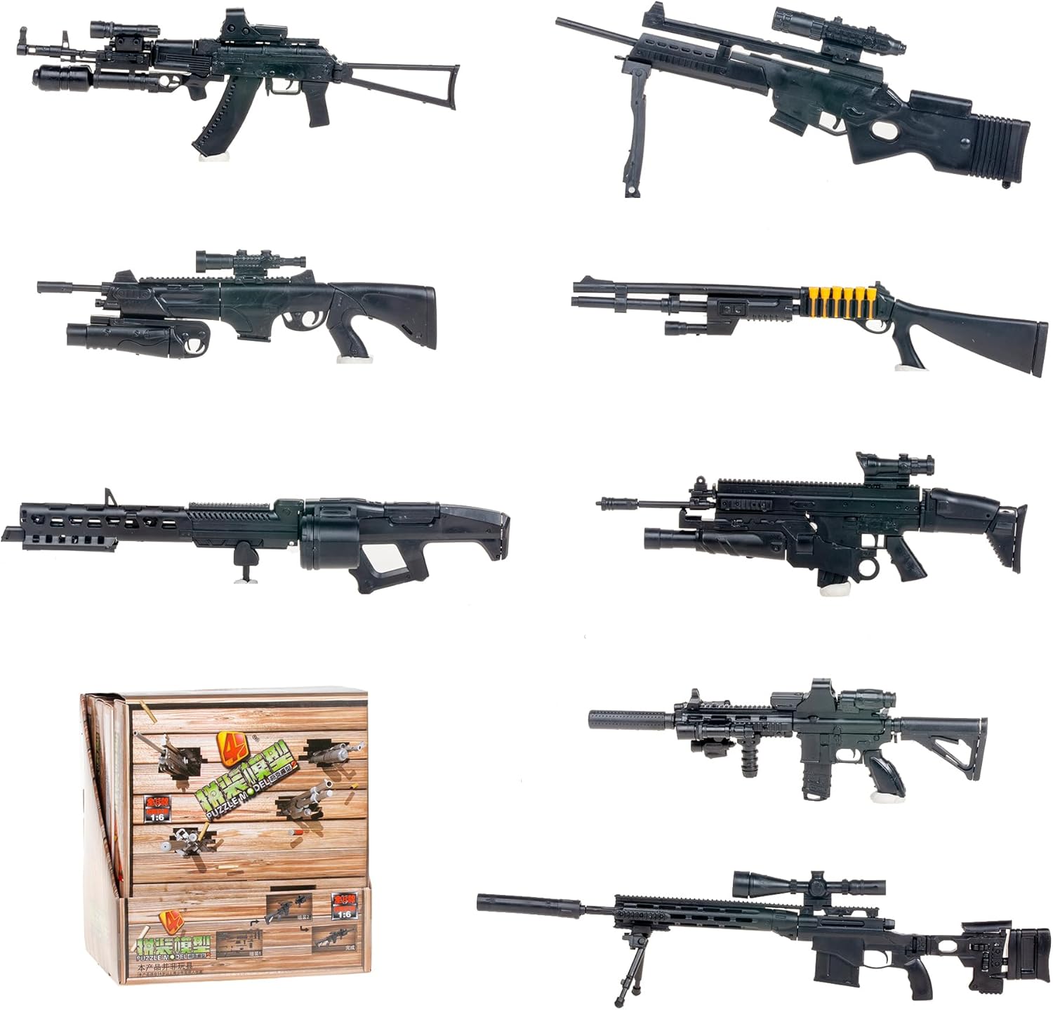 Amazon.com: INGWETECH 8 Pcs Assembly Rifle Toy Model Action Figure Set ...