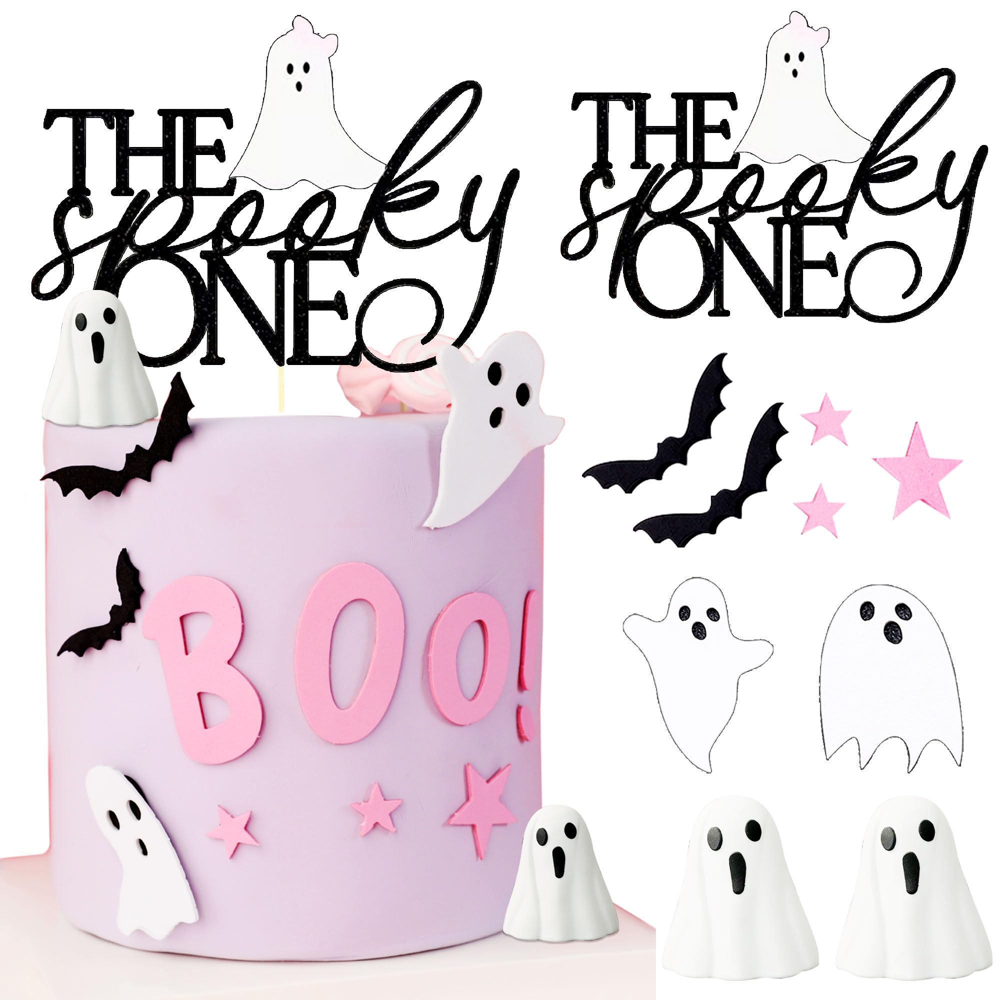 Snapklik.com : Ghost Cake Decorations Spooky One Cake Topper Girl Pink Halloween Cake ...