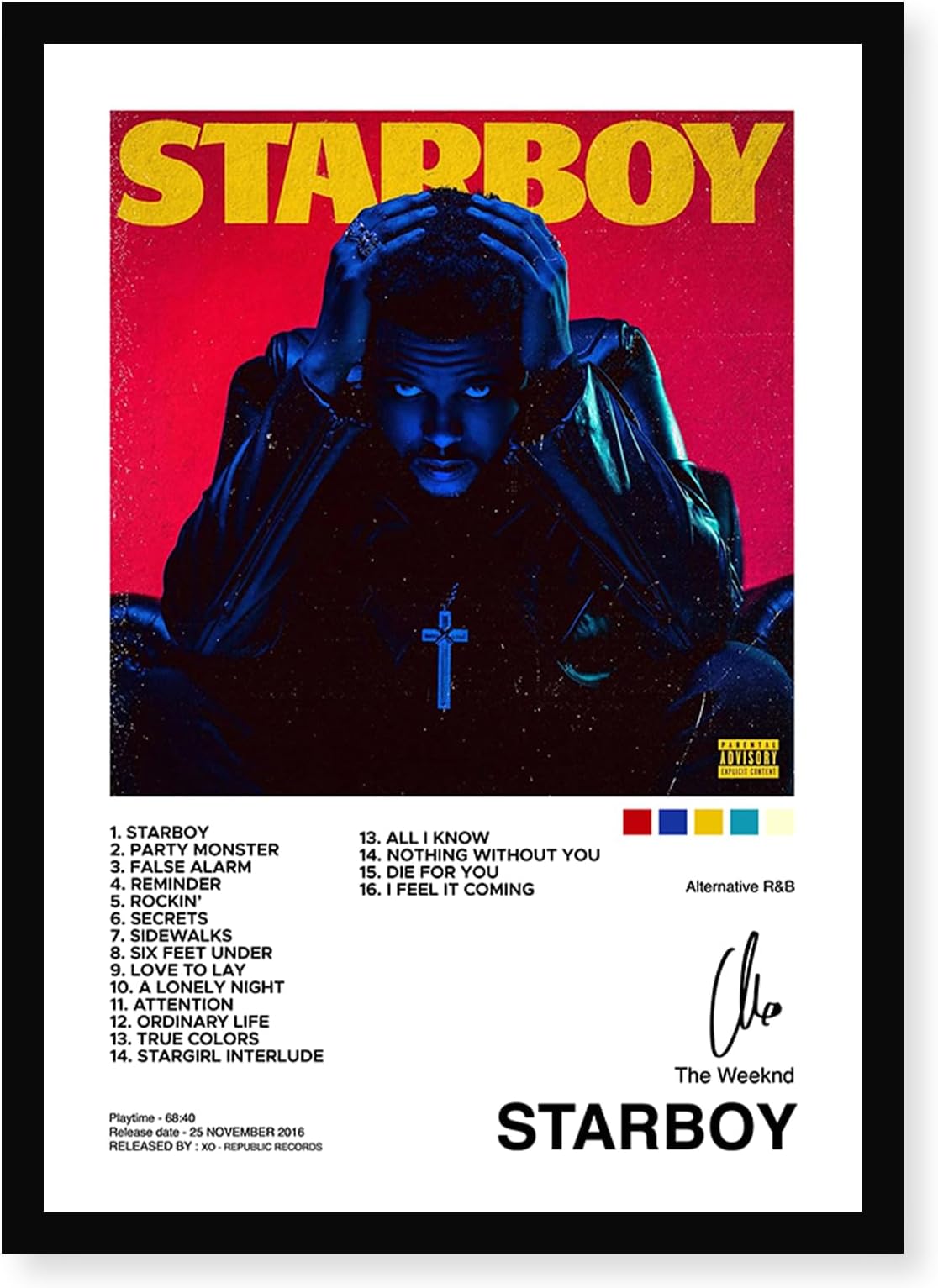 CodersParadise Wood The Weeknd - Starboy Wall Poster Frames | 8X12 Inch ...