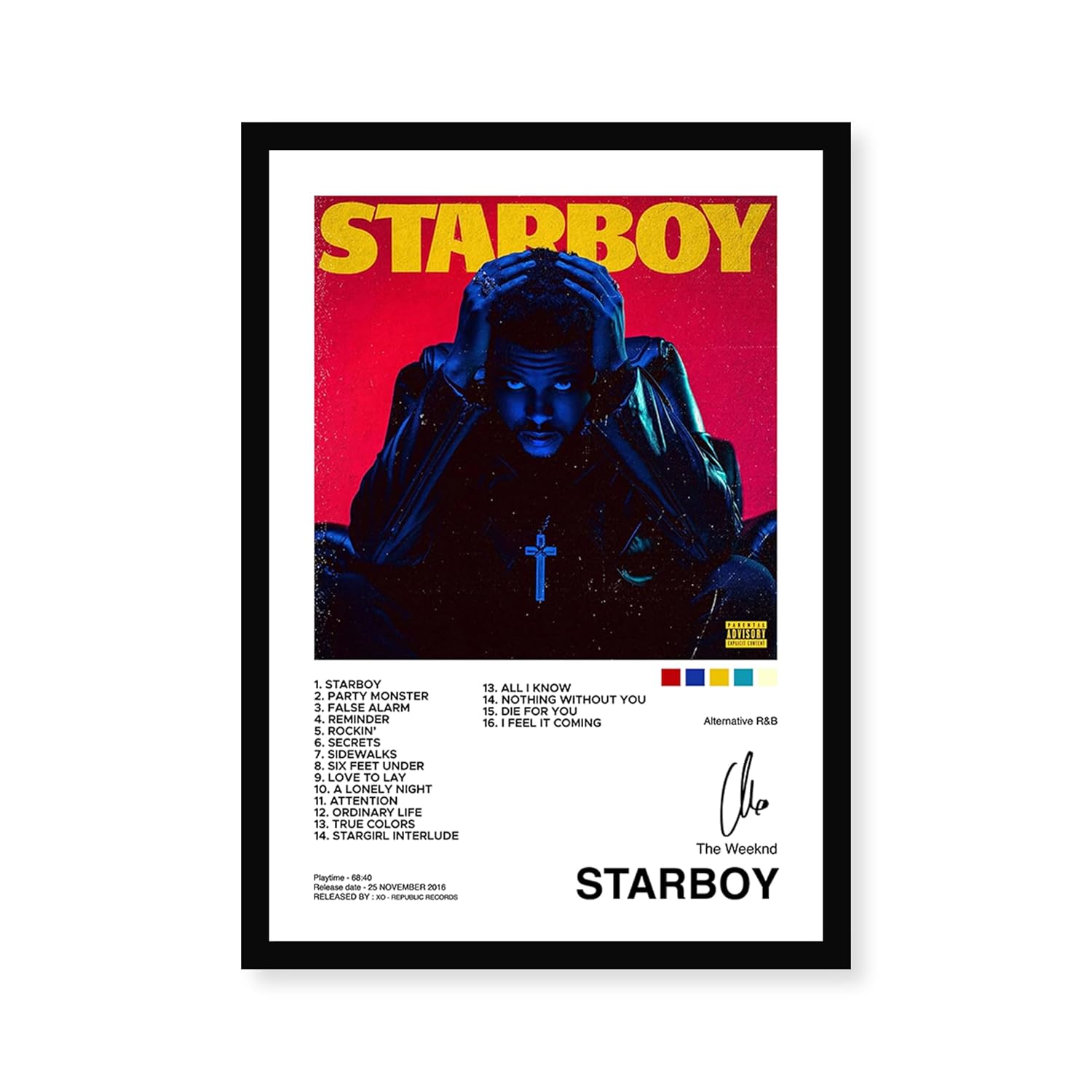 CodersParadise The Weeknd Starboy Wall Art | 8x12 Inch (A4) Framed ...