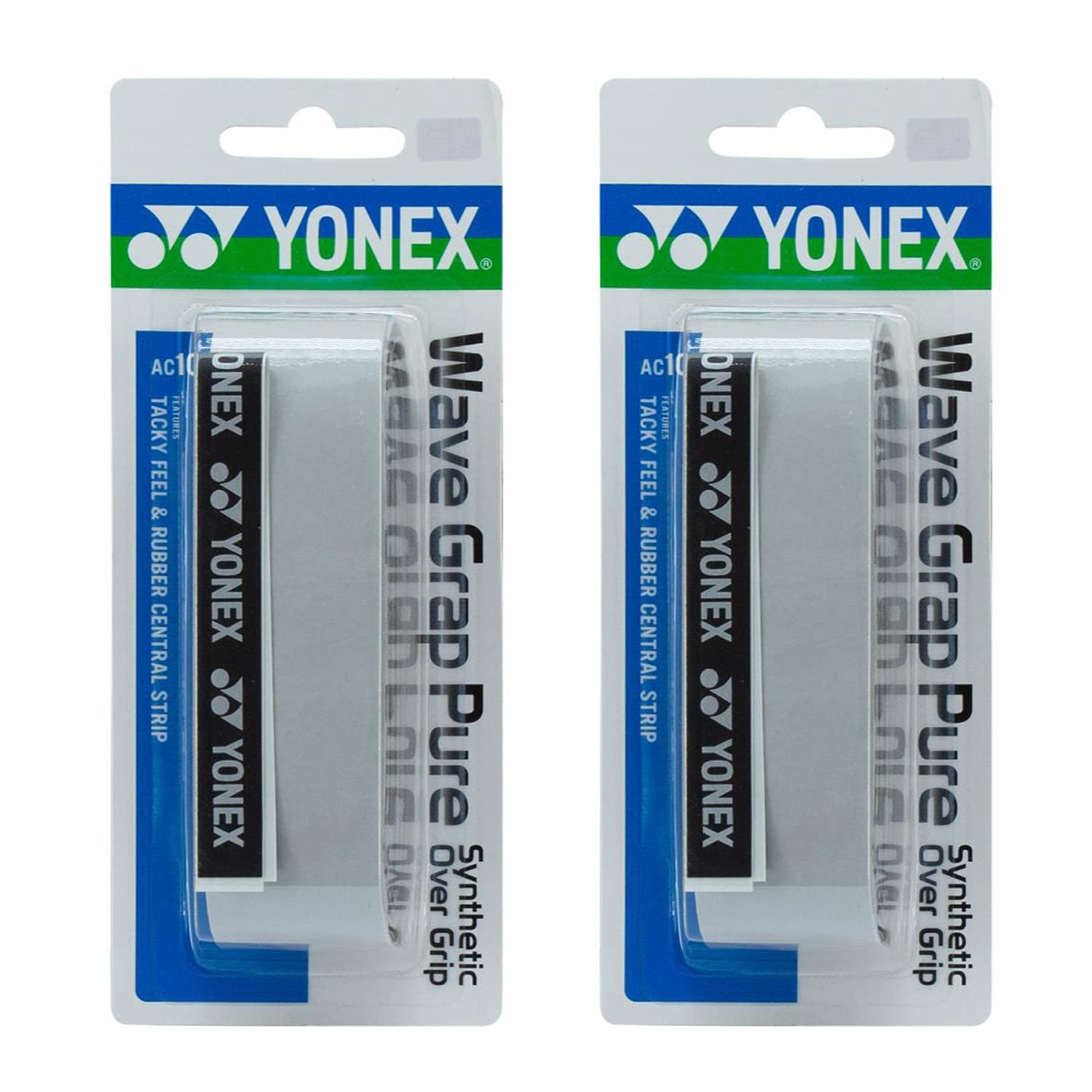 Buy Yonex AC108WEX Wave GRAP Pure Synthetic Over Grip - Grey (Pack of 2 ...