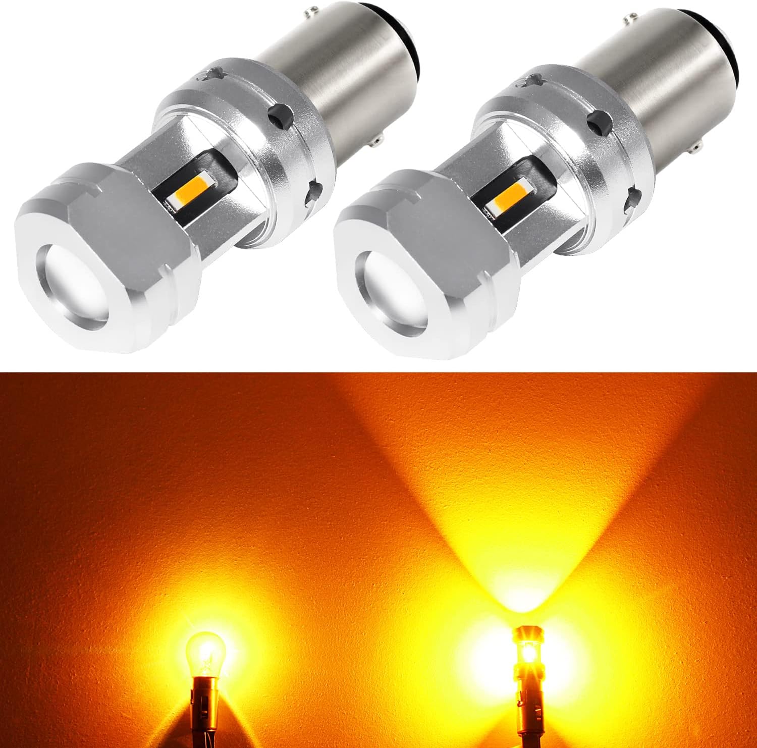 Amazon.com: KaiDengZhe 1157 BAY15D LED Bulbs, Upgrade Amber P21/5W LED ...