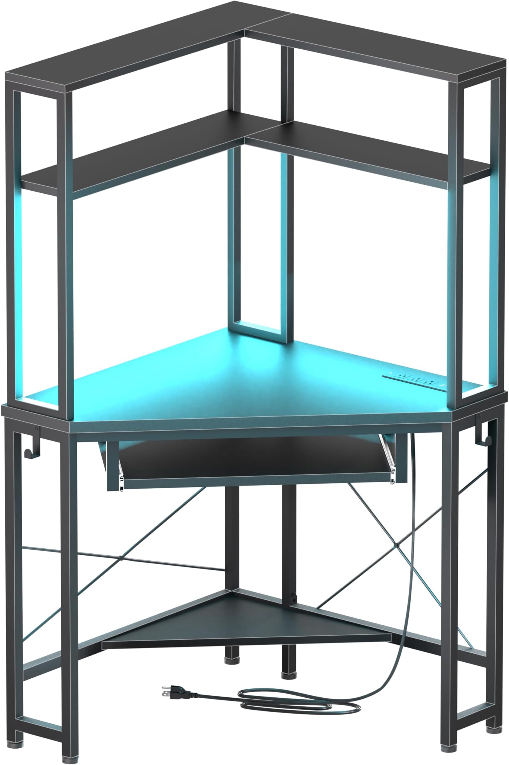 Amazon.com: Corner Desk with Storage Shelves, Compact 90 Degrees ...