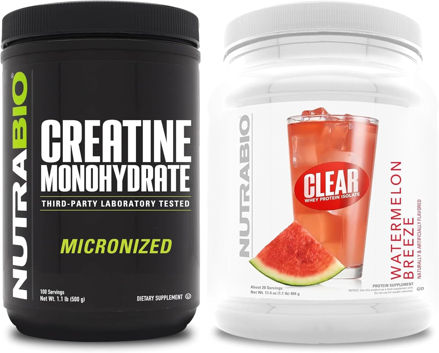 Amazon.com: NutraBio Creatine Monohydrate, Unflavored, (500 g) and ...