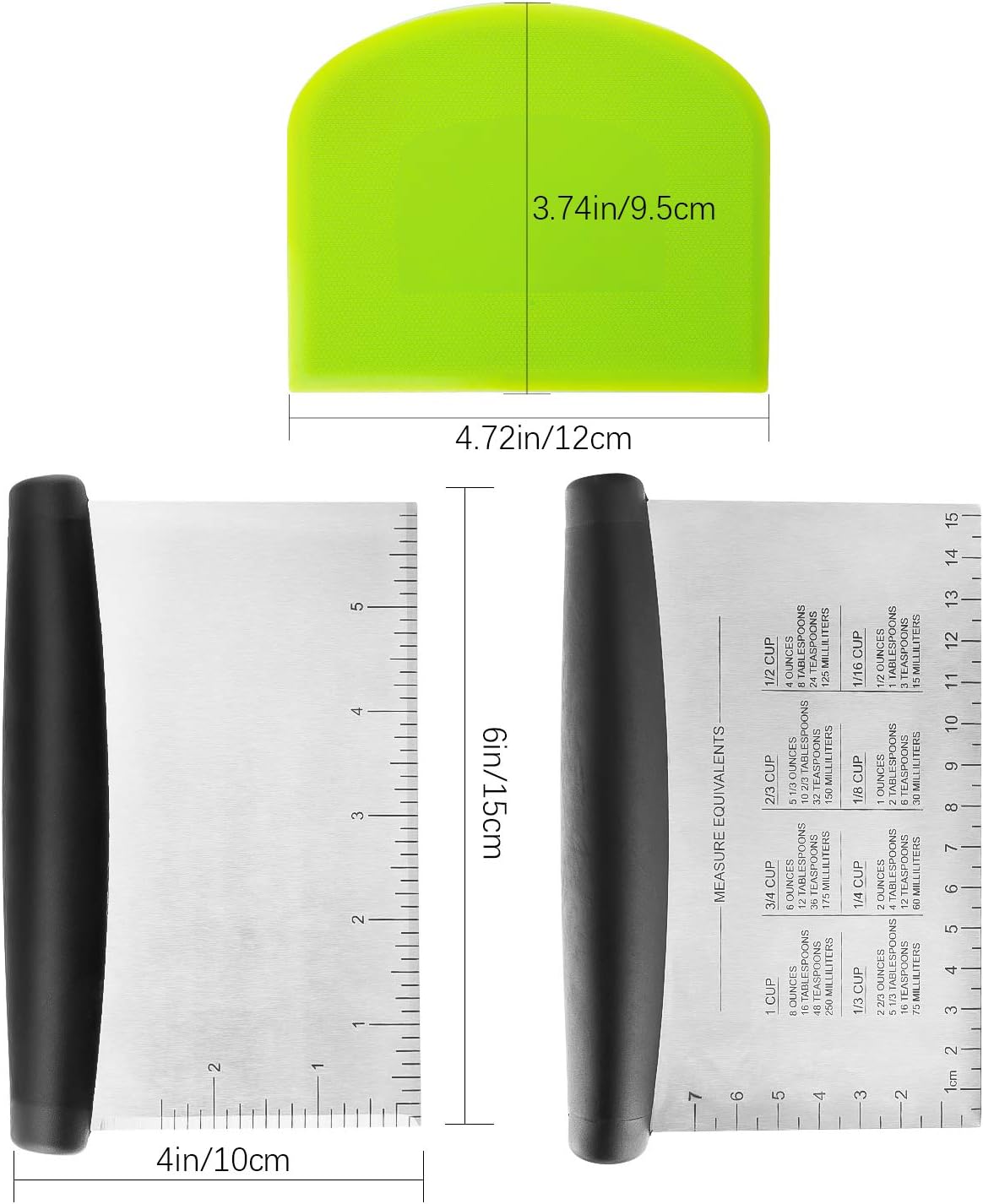 LUTER Dough Scraper Plastic Pastry Cutter Bowl Scrapers Dough Bread ...