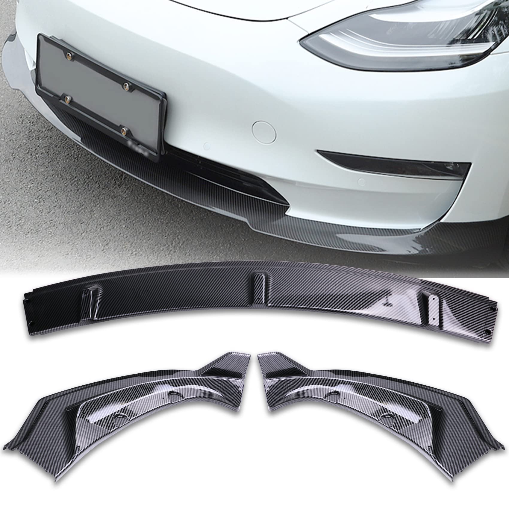 Front Bumper Lip Compatible With Tesla Model 3 Front Lip | Desertcart ...