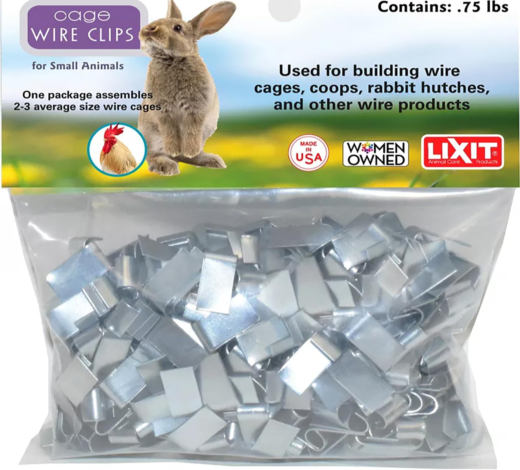 Amazon.com : Rabbitnipples.com J Clips Wire Cage Clips 1-Pound Bag ...