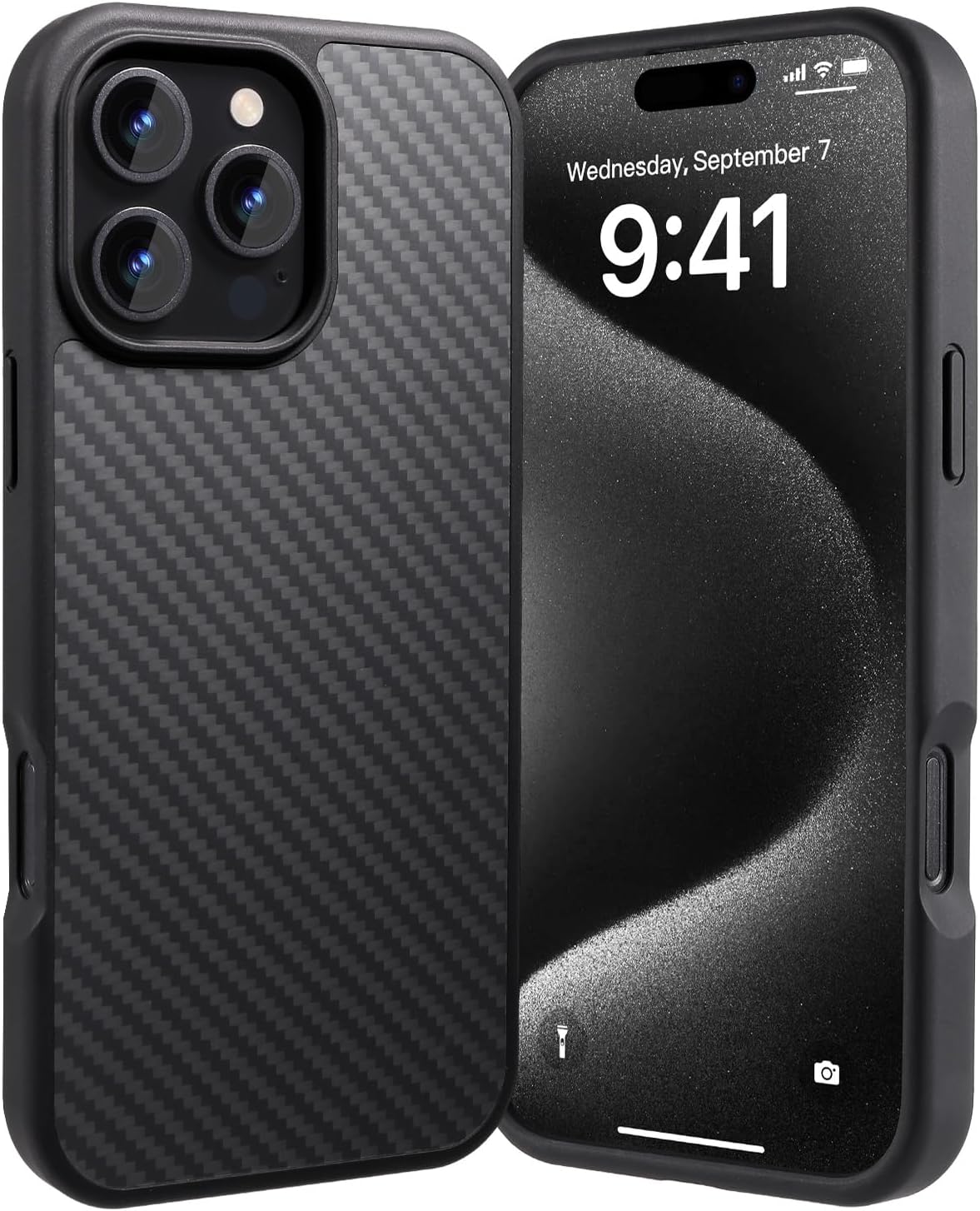 Amazon.com: Tigowos for iPhone 16 Pro Max Case Protective Carbon Fiber Case Made of Aramid Fiber ...