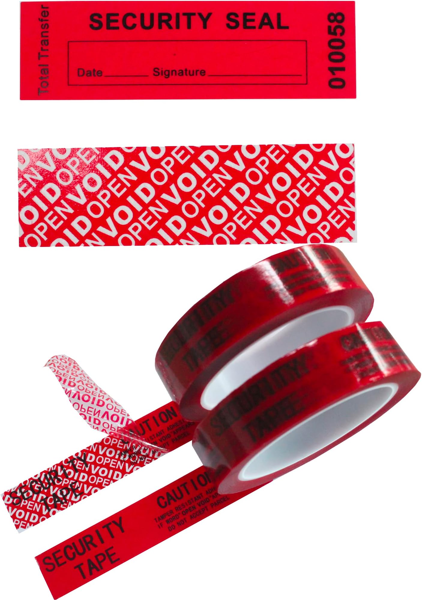 Amazon.com : Bundled for 100pcs x 1" x 3.35" Red Security Void Labels ...
