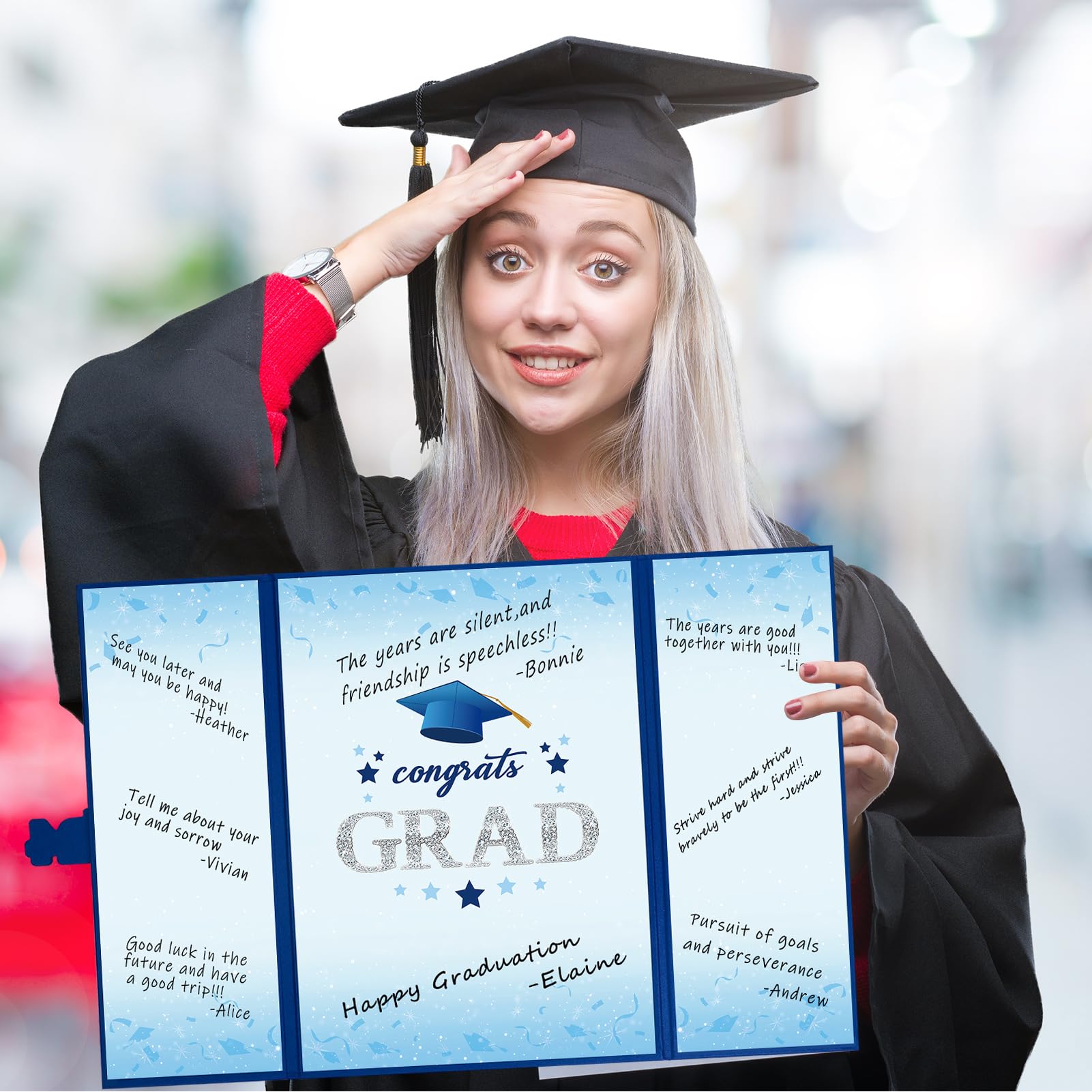 Snapklik.com : 2024 Graduation Guest Book Alternative, Blue Silver ...