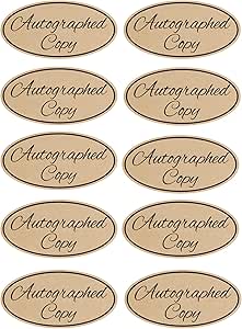 Amazon.com: 1x2 inch 500pcs Oval Brown Autographed Copy Stickers for ...