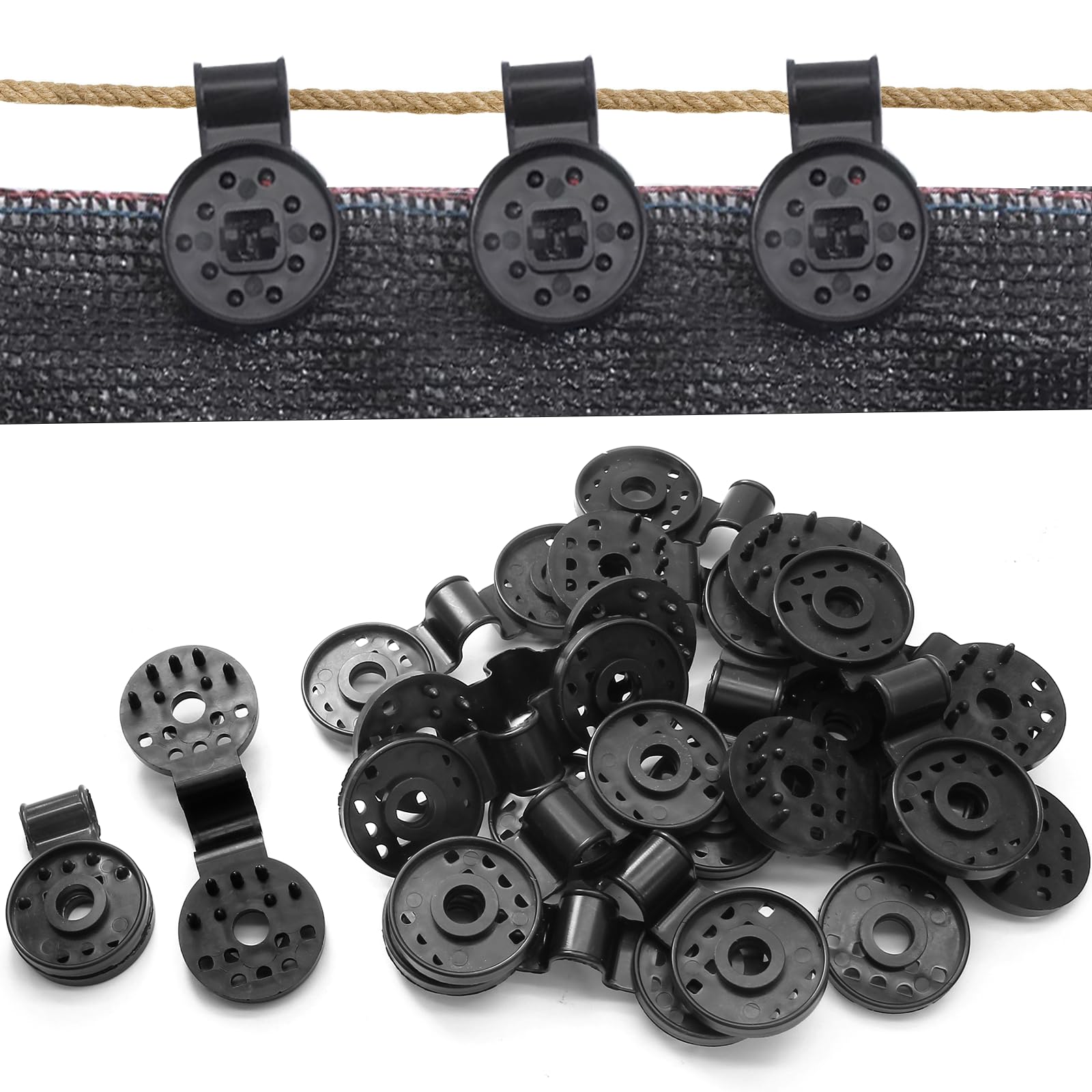 Amazon.com : PHITUODA 100 Pieces Black Plastic Shade Cloth Net Clips ...