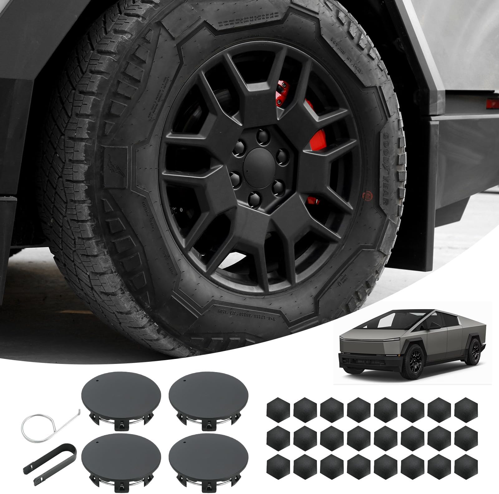 Amazon.com: Pisleto Wheel Hub Center Caps for Cybertruck, Center Hub ...