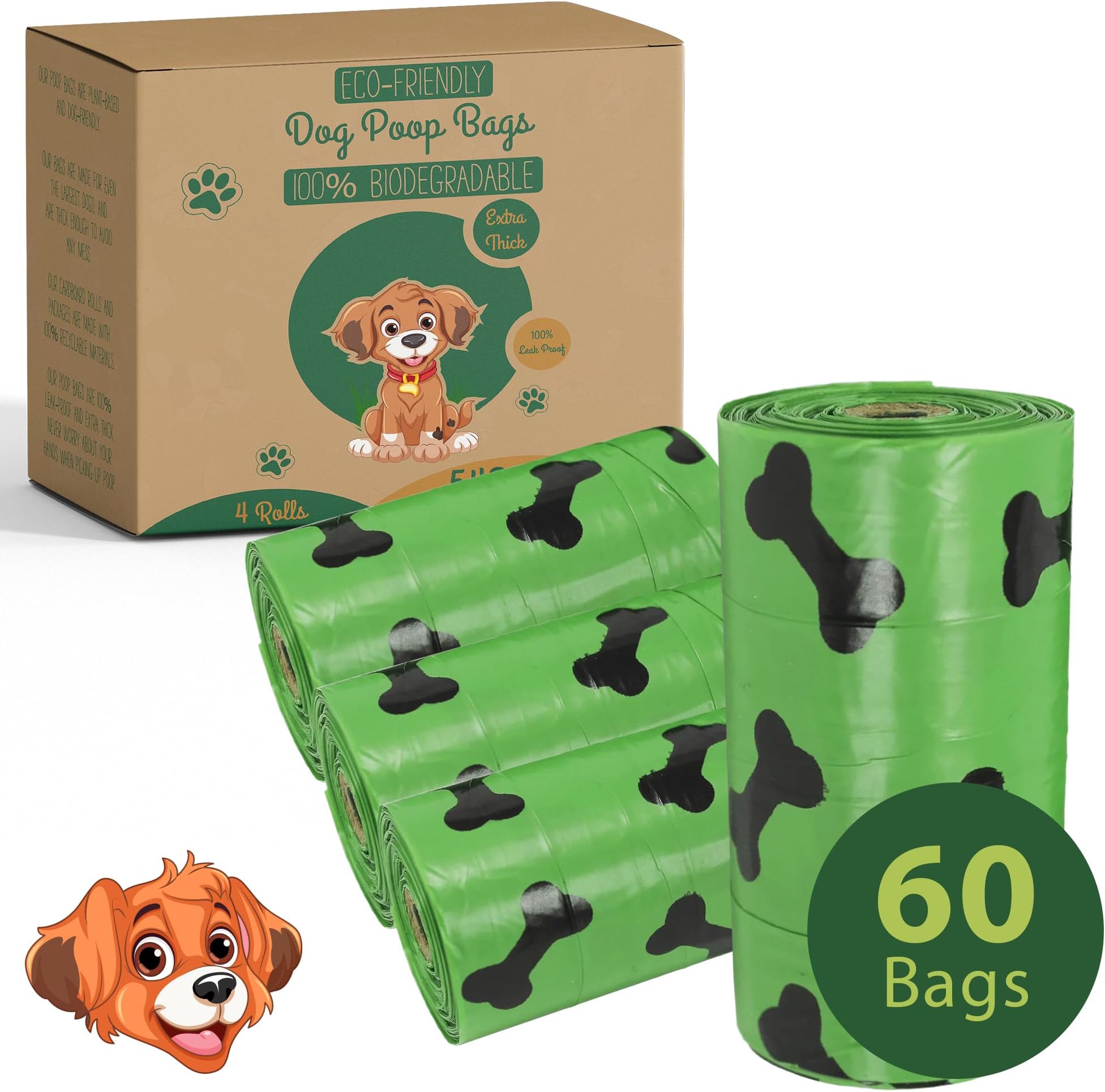 Amazon.com: Poop Bags for Dogs, Dog Poop Bags Rolls and Small Trash ...