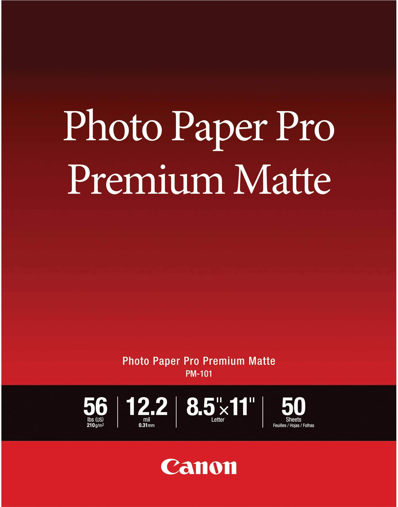Canon Premium Photo Paper, Matte, 8.5 x 11-Inch (50 Sheets/Package ...