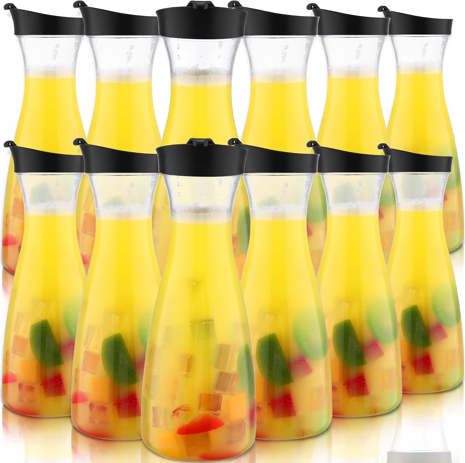 Amazon.com: Rtteri 16 Pack 32 oz Clear Plastic Water Pitcher Bulk Mini ...