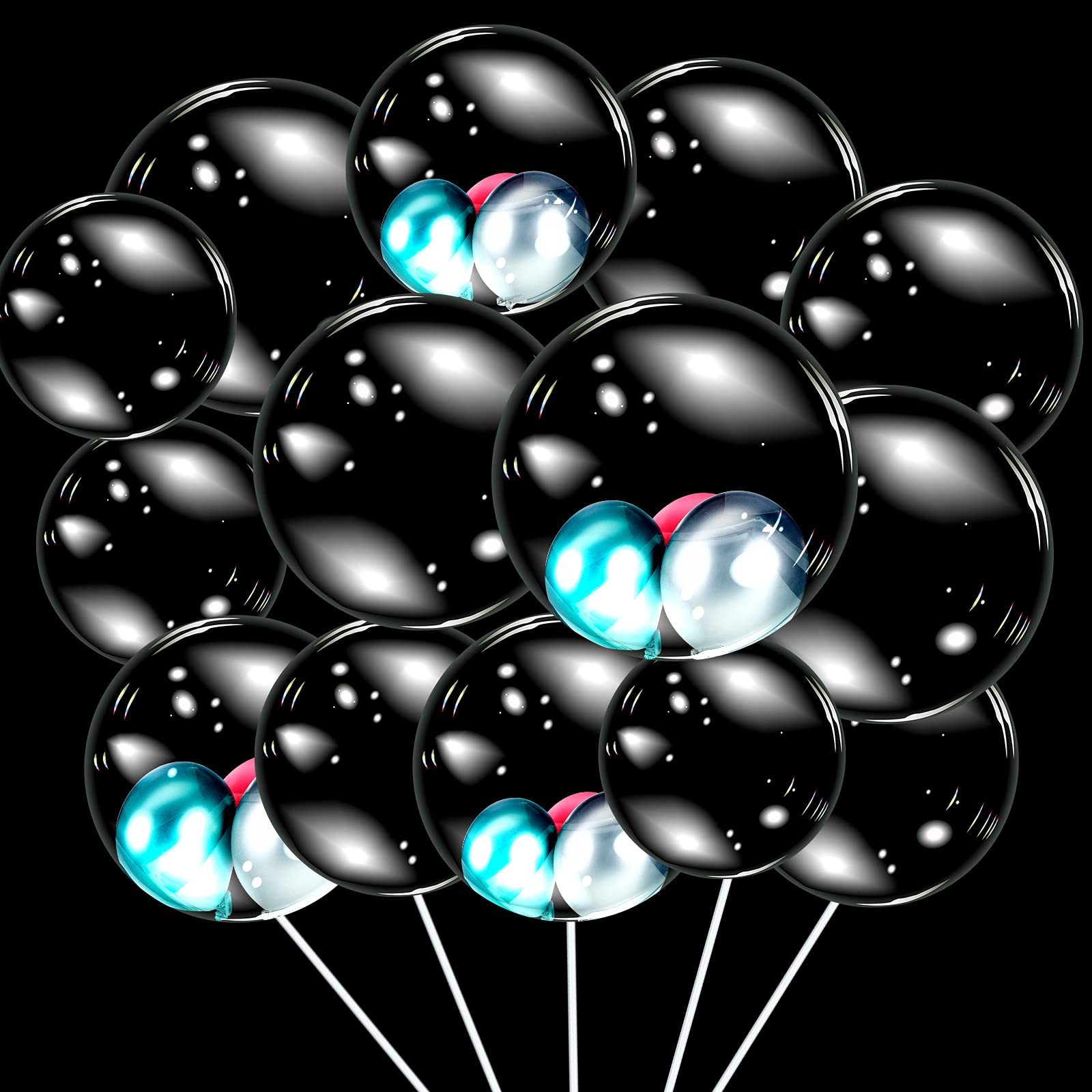 Buy 50 Pieces Bobo Balloons, Helium Style Transparent Bubble for LED ...
