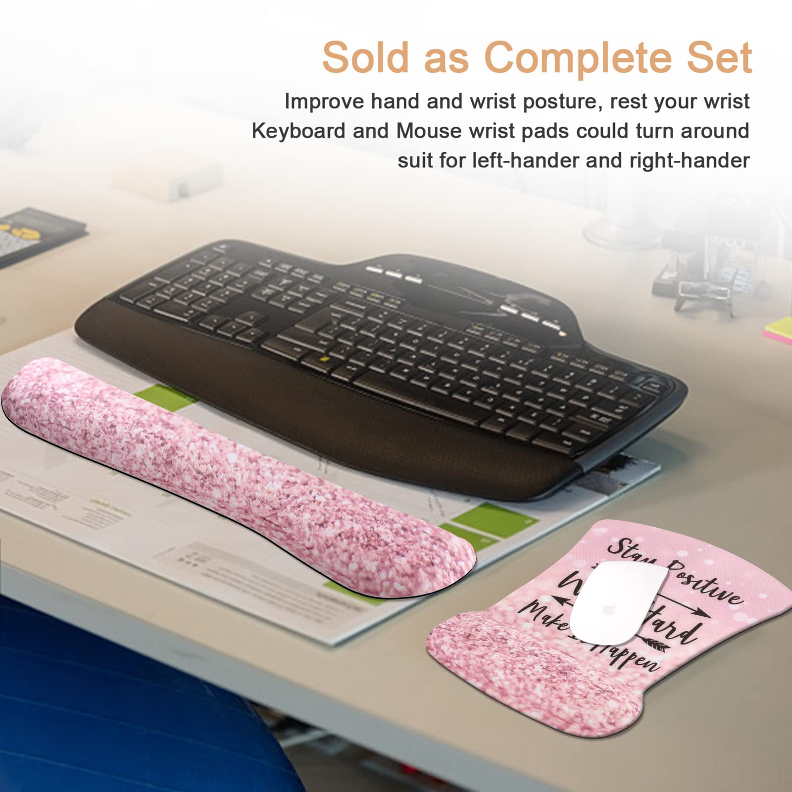 iCasso Keyboard Wrist Rest and Mouse Wrist Rest Pad, Made of Memory ...