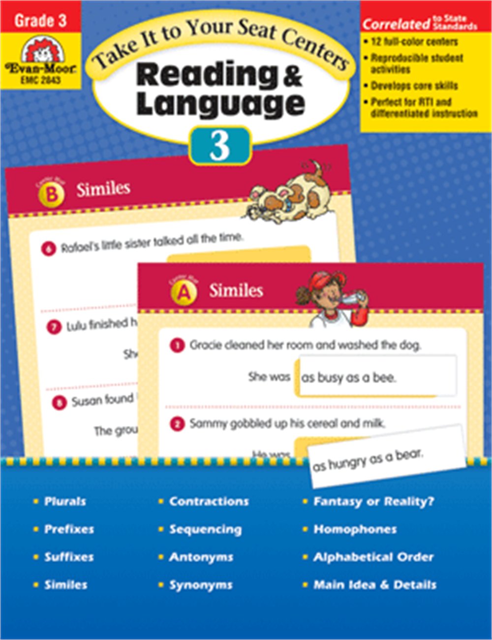 Amazon.com: Take It to Your Seat Centers Reading & Language, Grade 3 ...