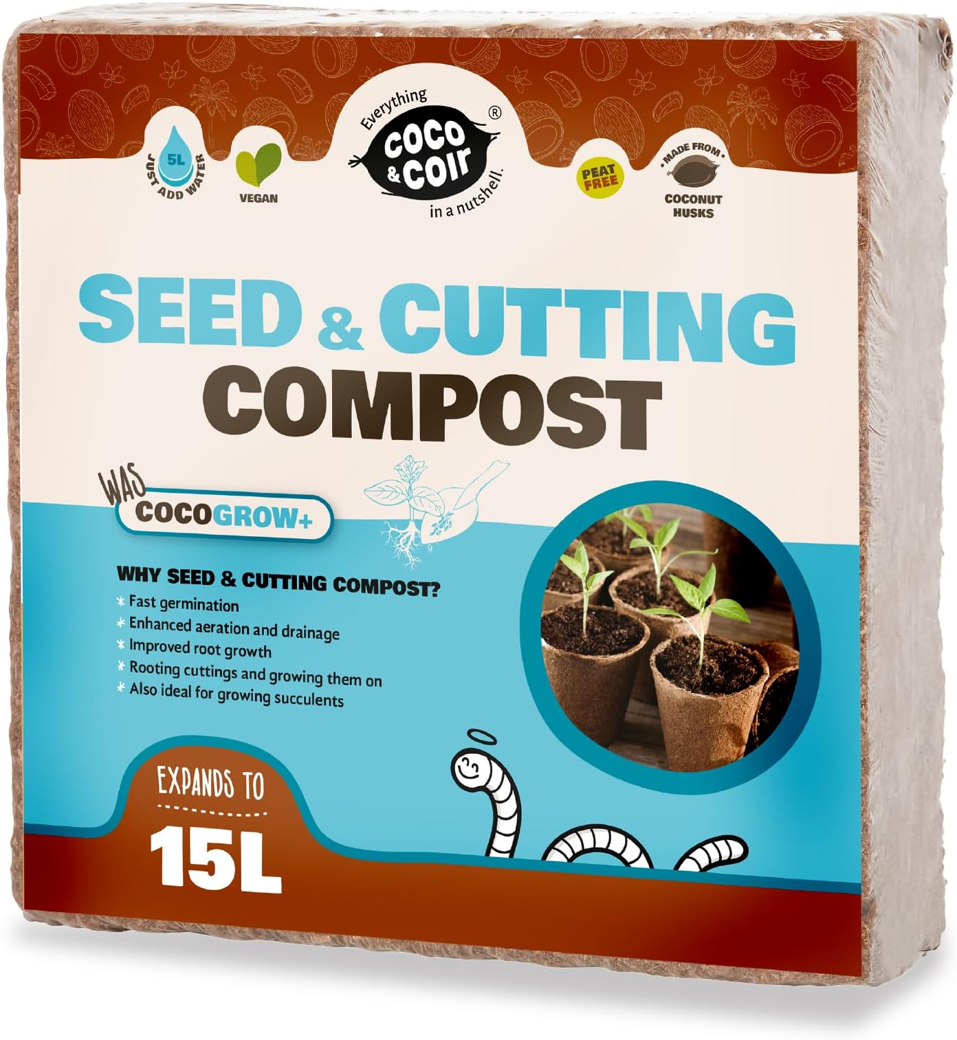 Pocket Garden Re-sealable Ready to use Organic Coco Coir Growing ...