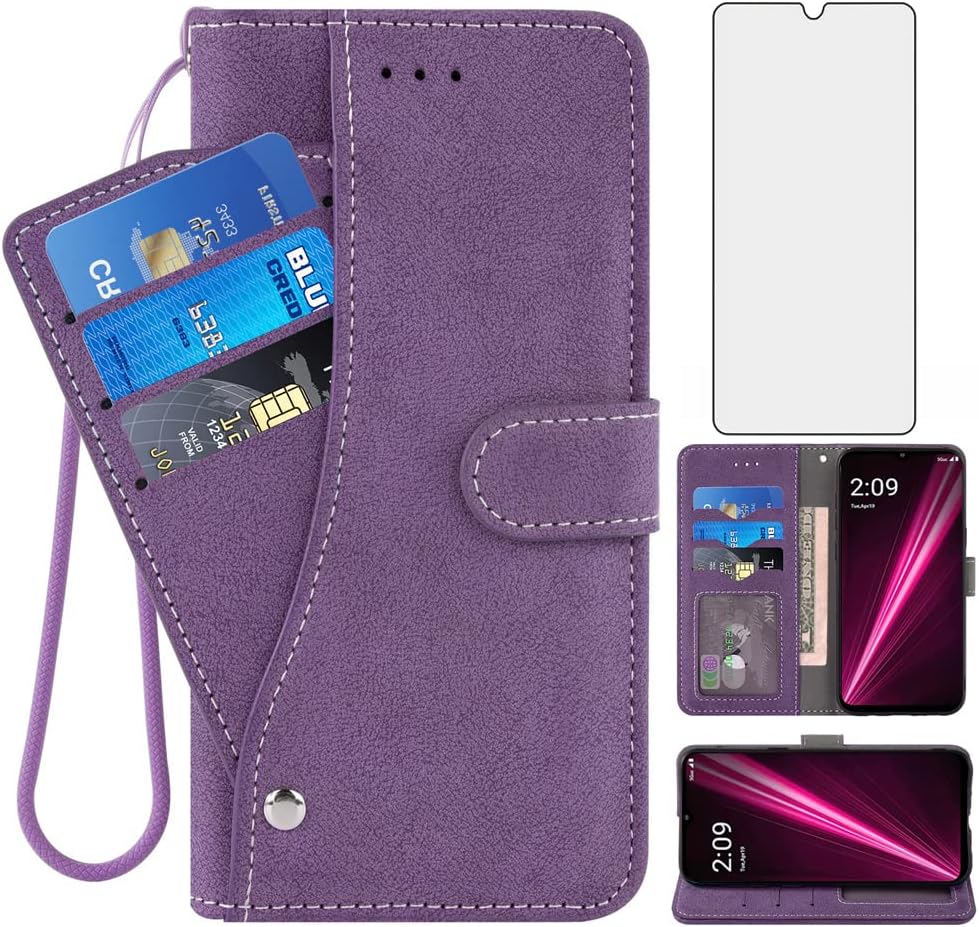 Amazon.com: Compatible with T-Mobile Revvl 6 5G 2022 Wallet Case Tempered Glass Screen Protector ...