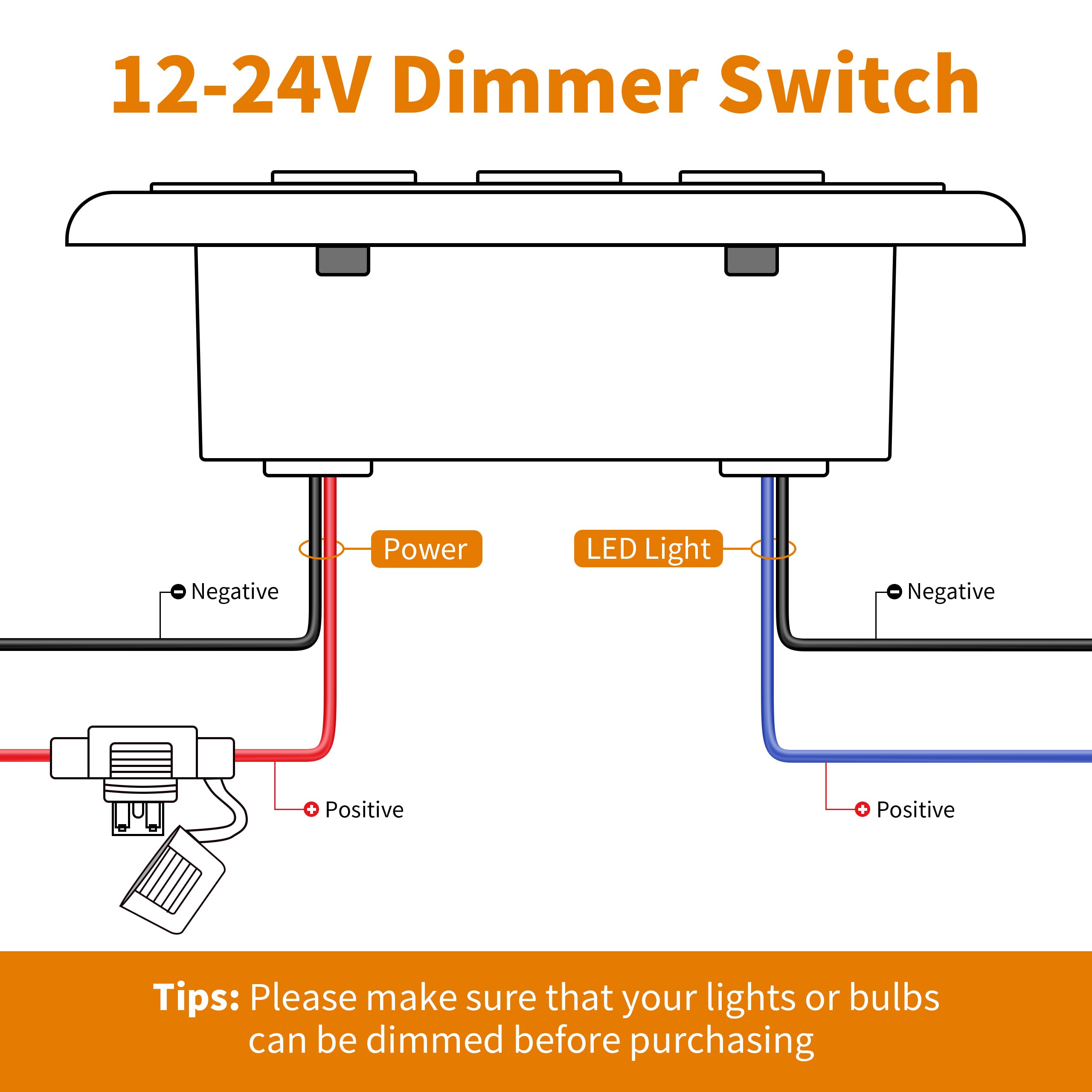Snapklik.com : RVZONE 12V Dimmer Switch12-24 Volt High Side PWM Dimmer ...
