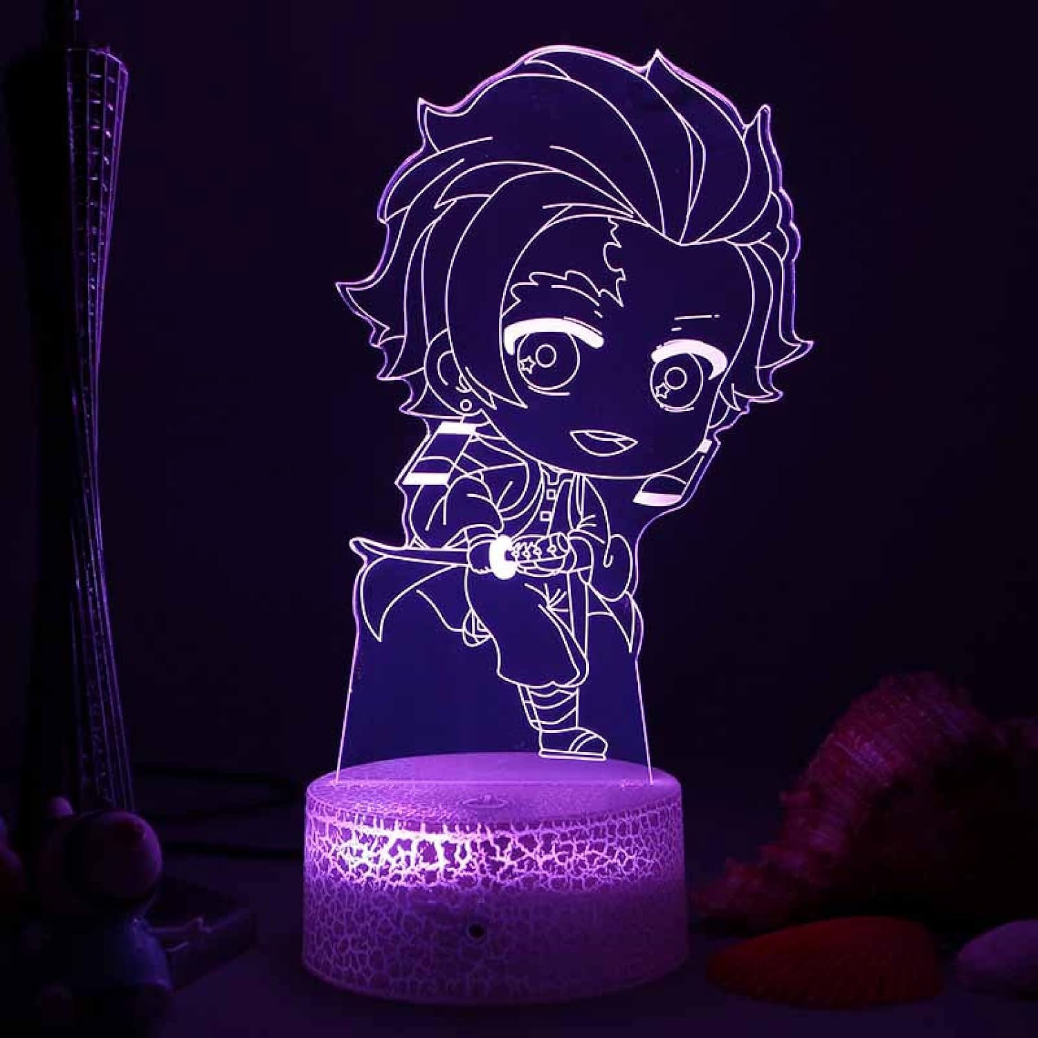 GBUSCH Lámpara 3D de anime Demon Slayer con luz LED que cambia de color ...