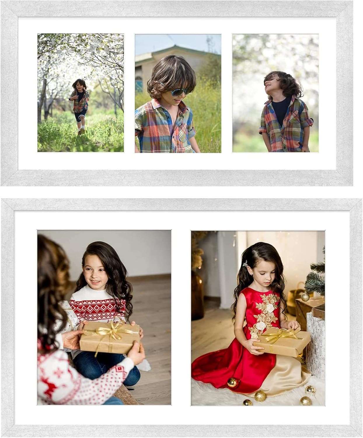 Amazon.com - Golden State Art Set of 2 Silver Collage Wood Frame with ...