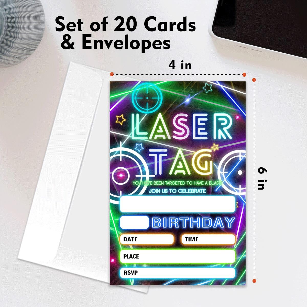 Laser Quest Invitation Card