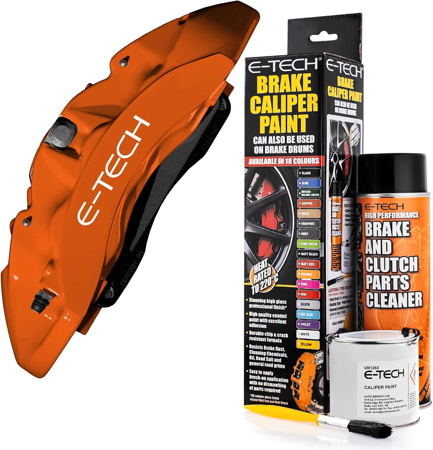 E-TECH Orange Brake Caliper/Drum Paint - EBCP-O - Complete Kit Inc ...
