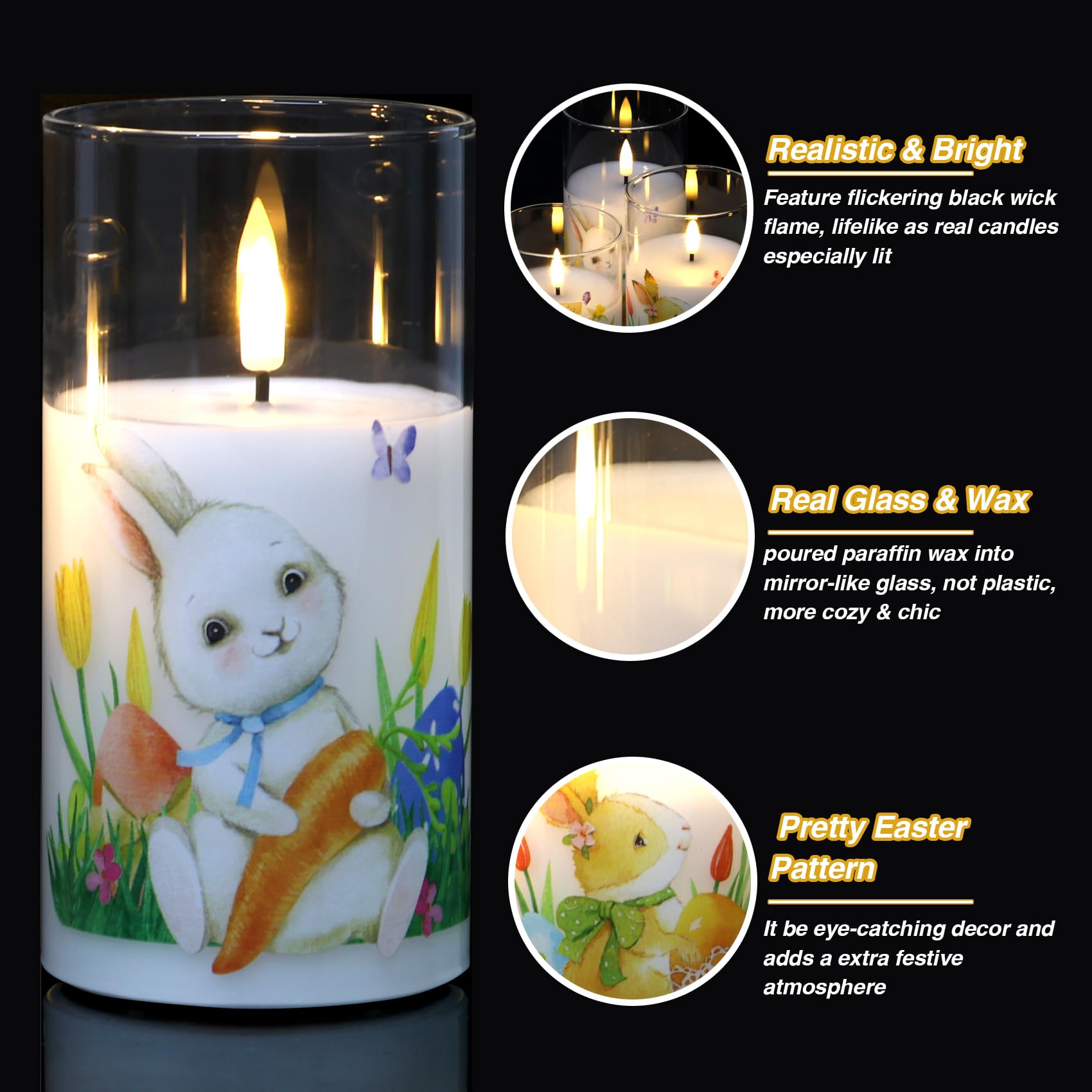 Snapklik.com : Eywamage Easter Flameless Candles