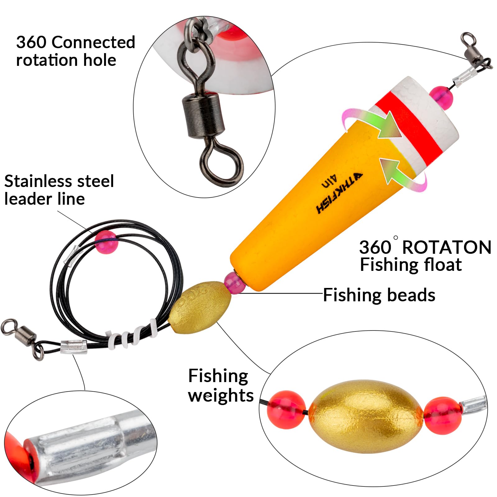 Snapklik.com : Weighted Bobbers - Popping Cork Float Rig Rattle ...