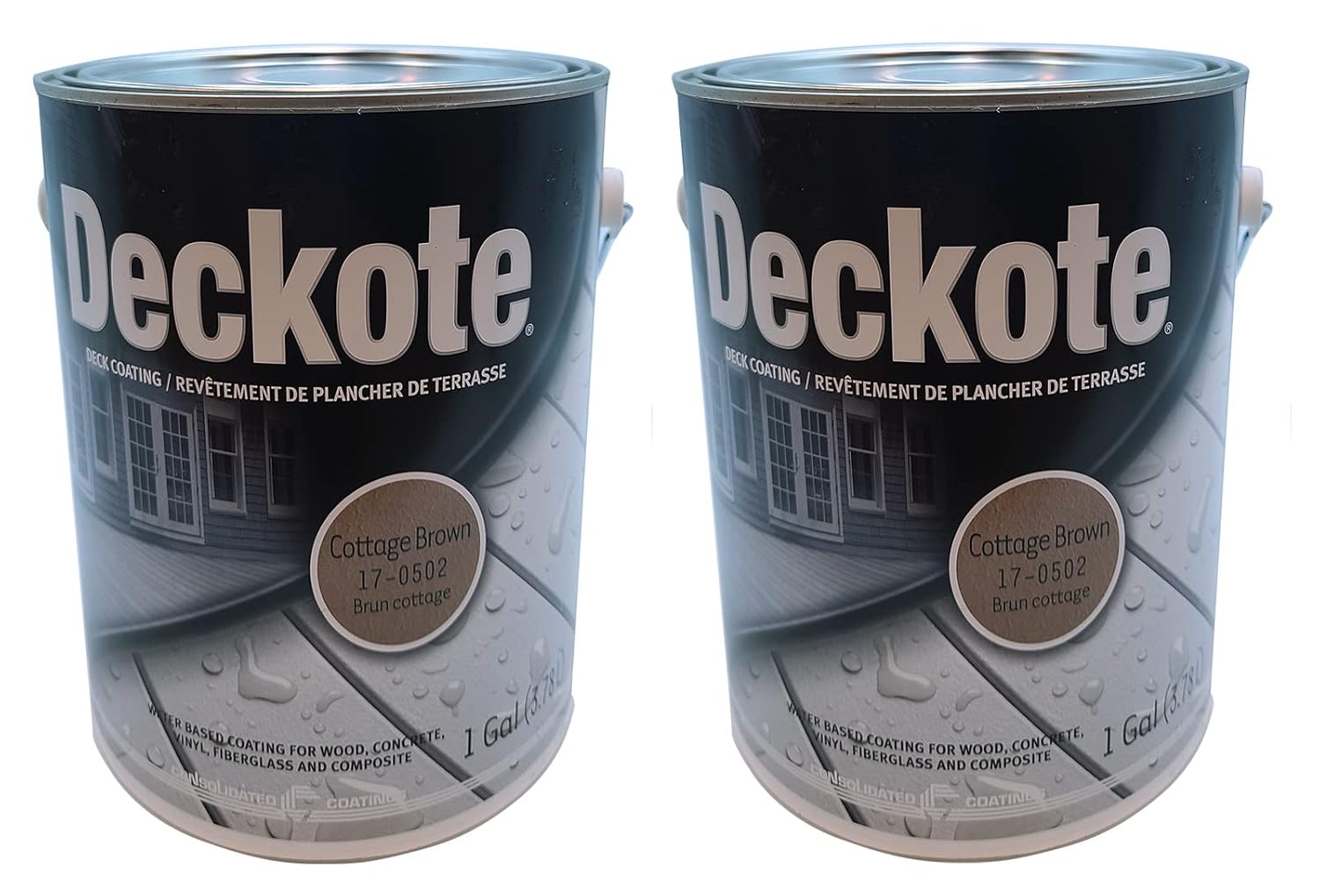 Deckote Cottage Brown 1 Gallon, Deck Coating, UV Protection, Waterproof, Durable, for Patios ...