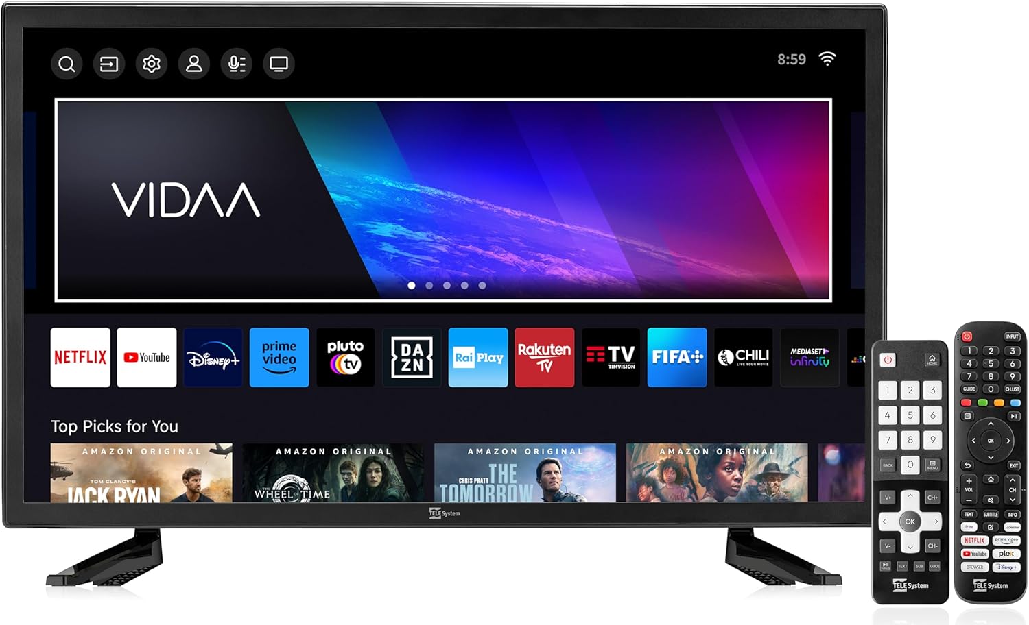 TELE System Smart TV 27 pollici Full HD Certificato CAM tivùsat HD TS27 ...