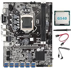 Amazon.com: mainboard B75 BTC Mining Motherboard with SATA Cable+ G540 ...