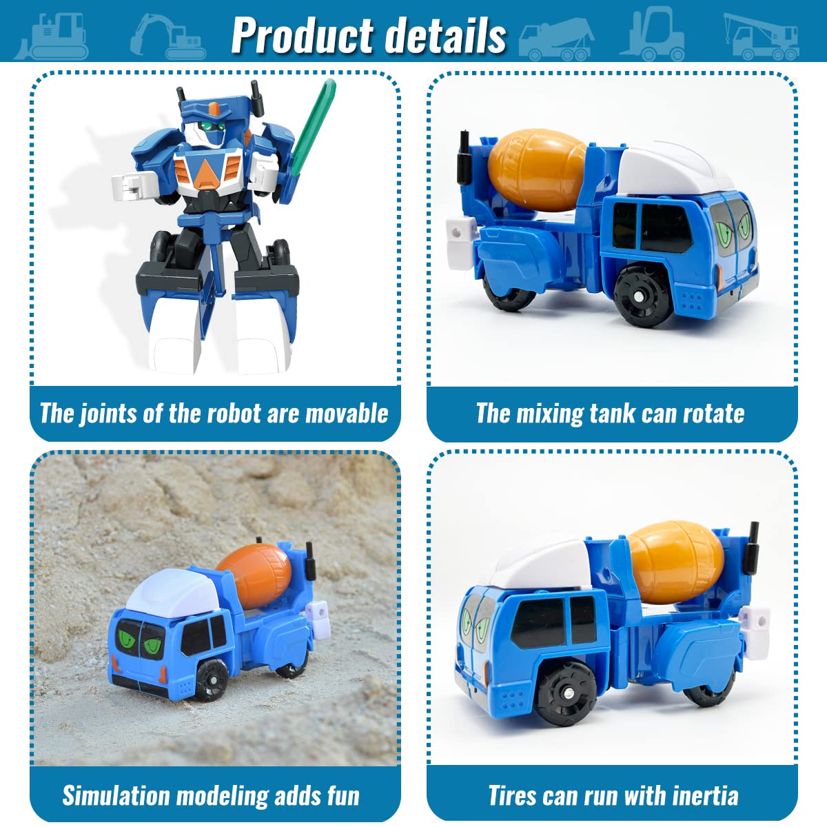 Snapklik.com : Robot Toys Car Action Figures Take Apart Robot Truck ...