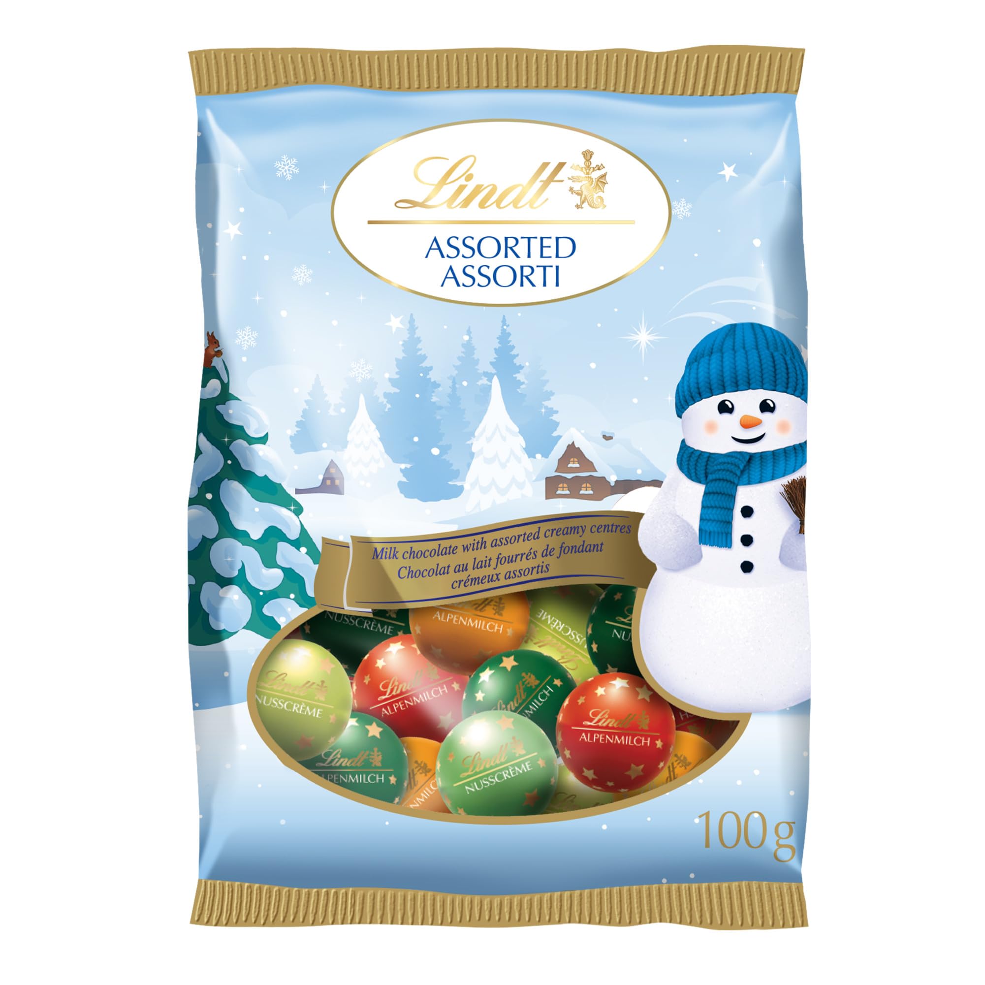 Lindt Holiday Magic Assorted Milk Chocolate Mini Balls, 100-Gram Bag ...