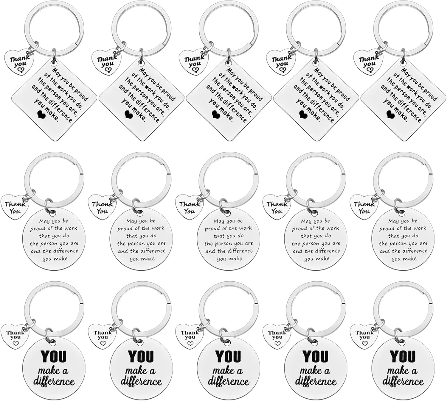 Amazon.com: Xiahuyu 15 Pcs Thank You Gifts Appreciation Keychain Make a ...