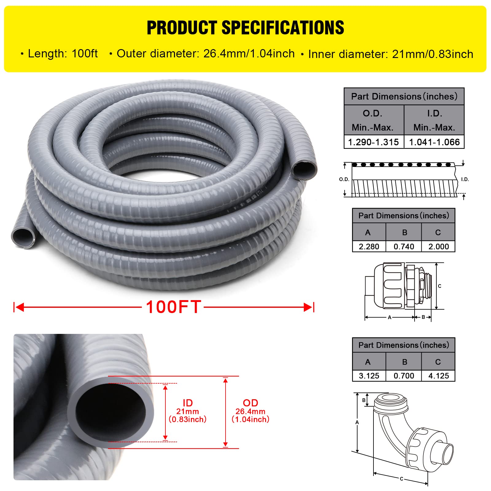 Liquid Tight Conduit Coupler Carlon® Liquid Tight Conduit Fitting,