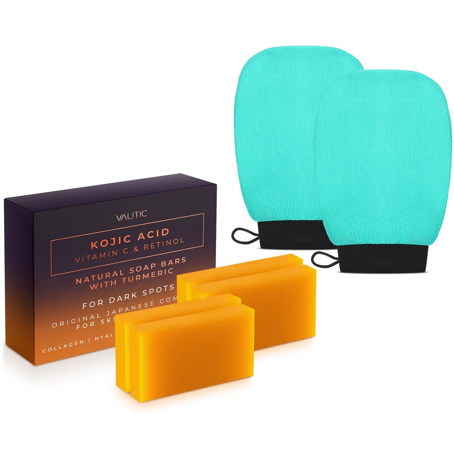 Amazon.com : VALITIC 4 Pack Kojic Acid Vitamin C & Retinol Soap Bars ...