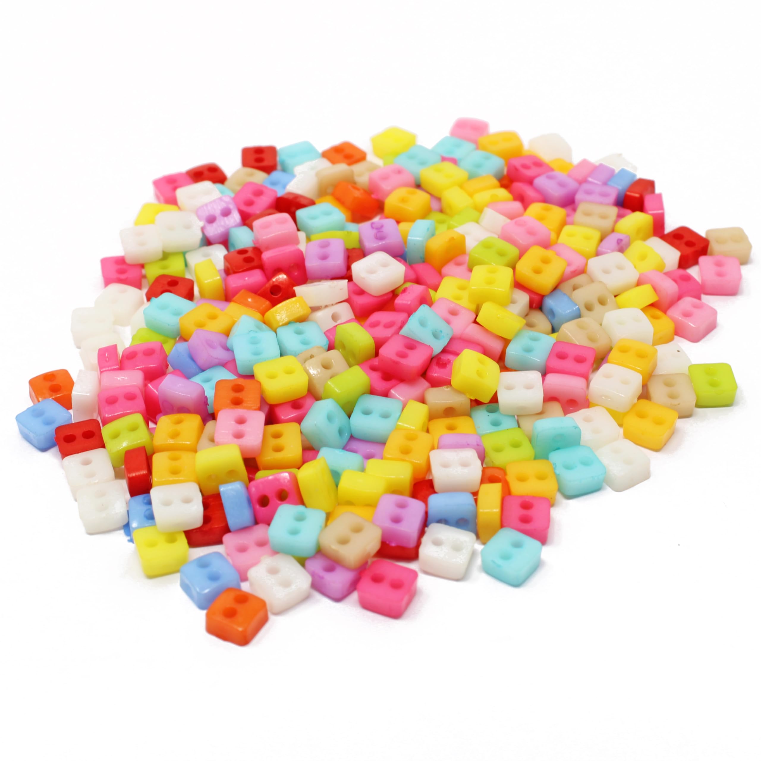 Special Touches 300pcs 6mm Square Multicoloured Mix Resin Buttons For ...