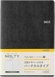 Amazon.com : Noritsu NOLTY Notebook, 2025 A5, Vertical Verno 2, Black, 6235 (Begins December ...