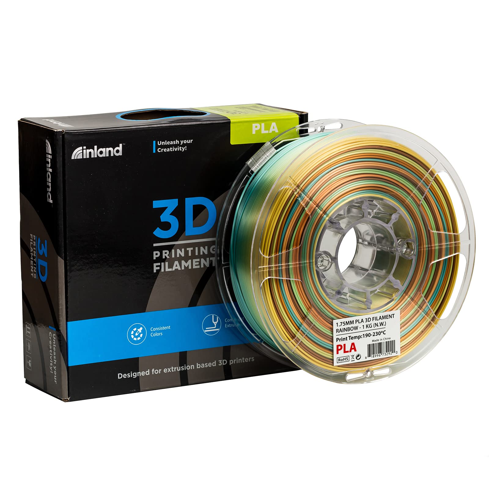 Inland Silk Shiny Fast Color Gradient Change Rainbow Multicolored 1 ...