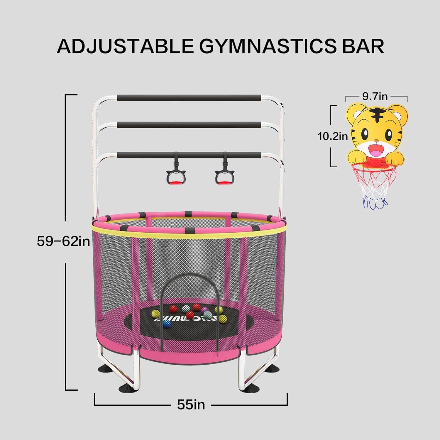 Snapklik.com : BLINWORLD Trampoline For Kids, Adjustable Baby Toddler ...