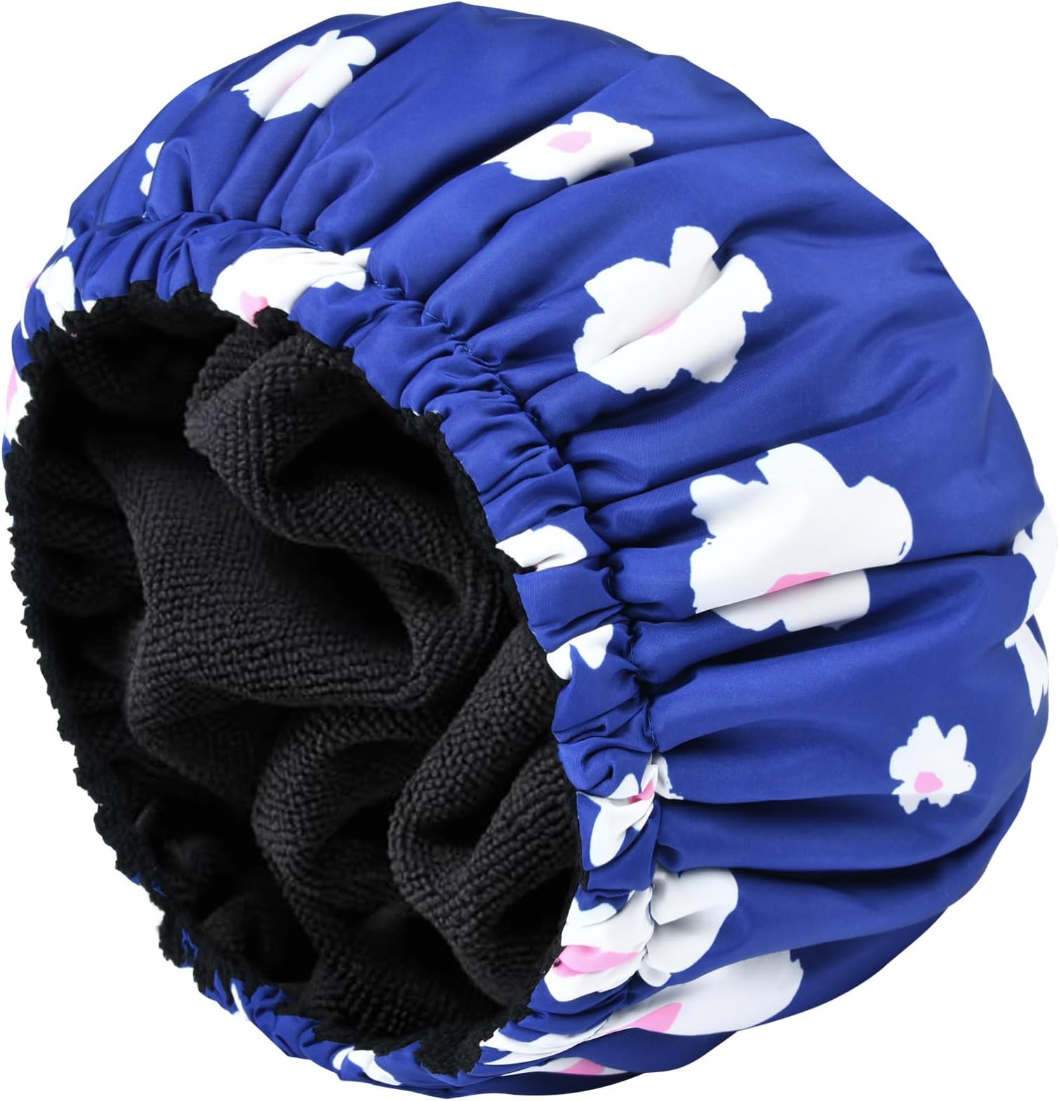 Amazon.com : Shower Cap for Women Terry Lined Bath Cap Large Reusable ...