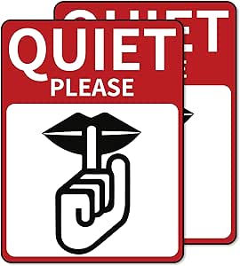 2 PCS Quiet Please Sign Sticker - Self Adhesive Peel and Stick Decal ...