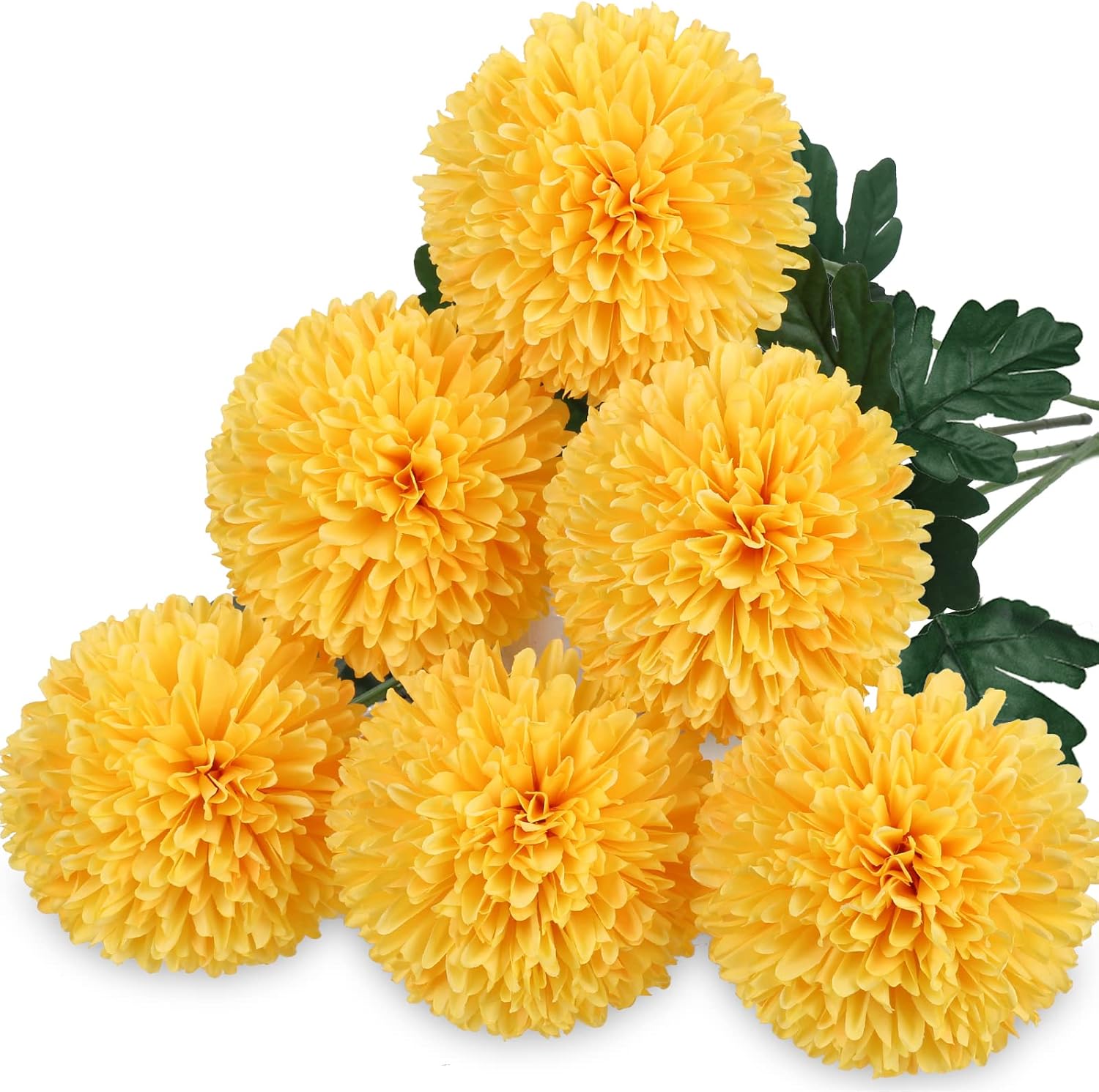 Amazon.com: Briful Artificial Chrysanthemums Ball Flowers 4’’ Large ...